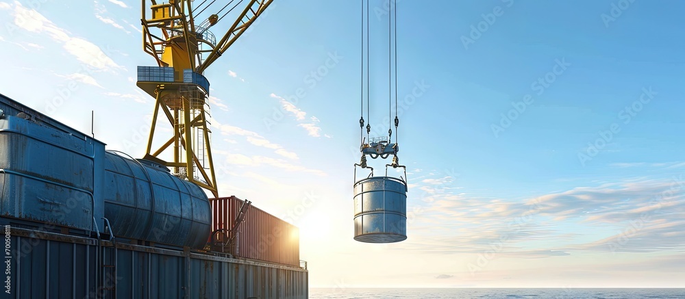 cargo operation lifting process iBC tank cargo or chemical tank which ...