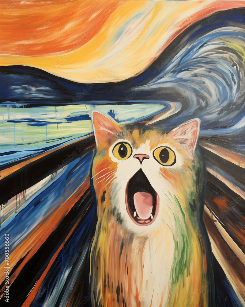 The Cat Scream Stock Illustration | Adobe Stock