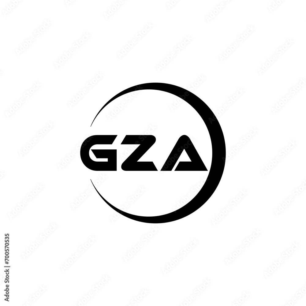 GZA letter logo design with white background in illustrator, cube logo ...