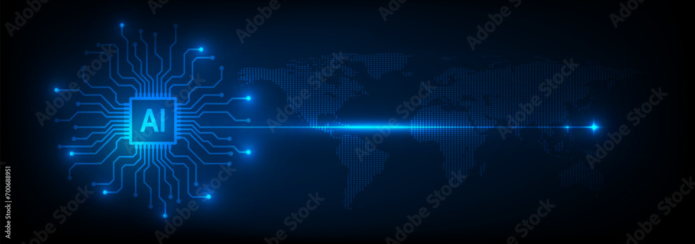 AI Artificial Intelligence chipset global futuristic technology ...
