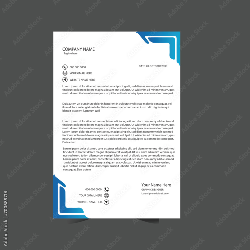 Letterhead Template with super modern and Corporate look. Corporate ...