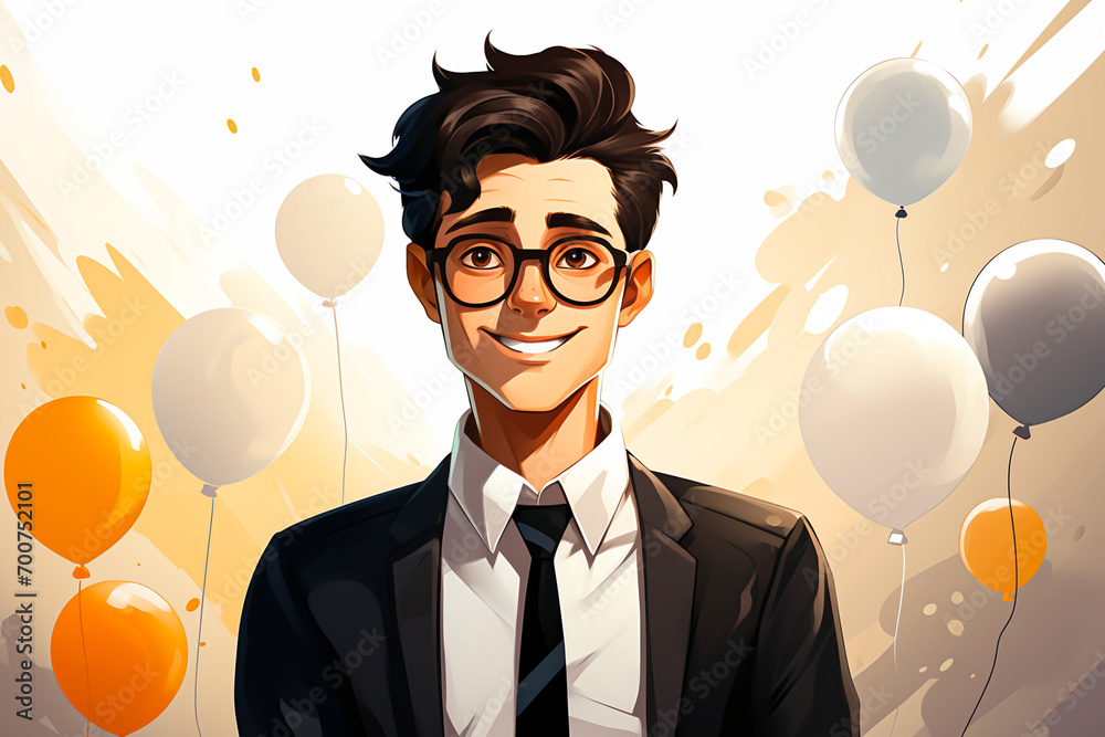 Confident Businessman Character in Professional Attire, Corporate ...