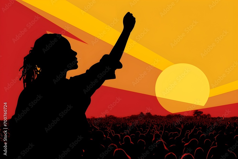 In a poignant moment, a woman gracefully lifted her hand amid a ...