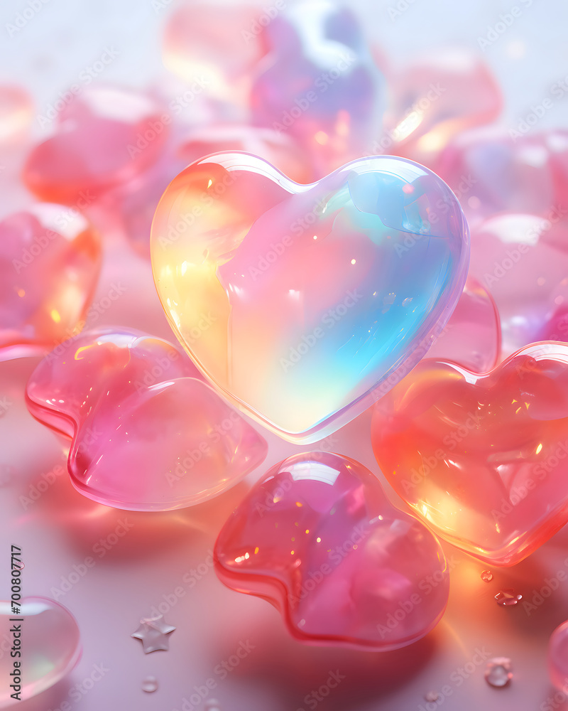 Cute rainbow hearts - Love background design Stock Photo | Adobe Stock