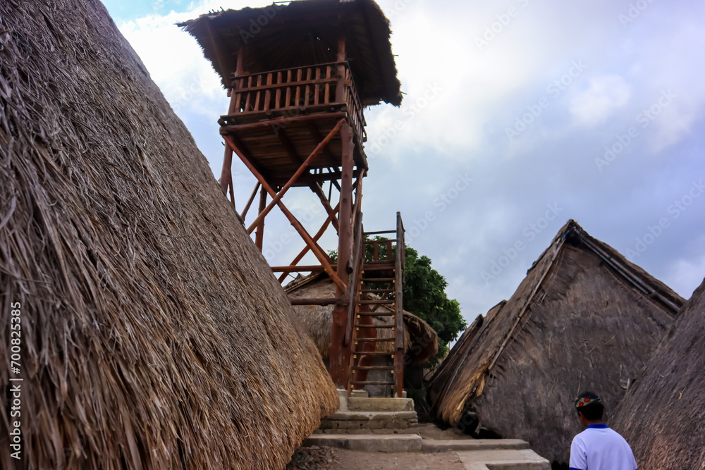 Tatched roof of Sasak tribe traditional house in Sade village, Lombok ...