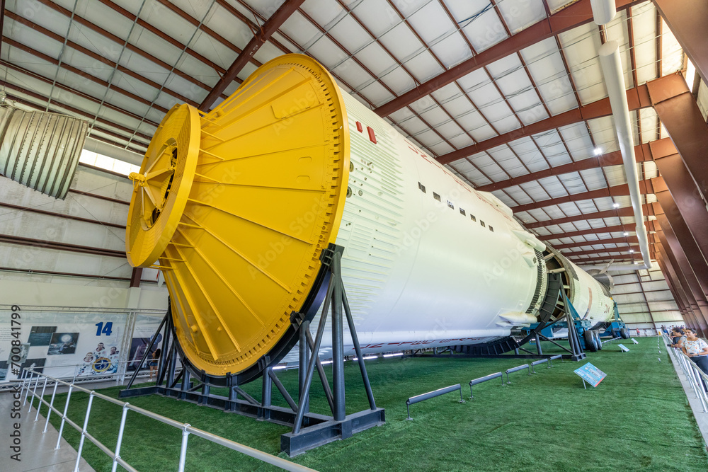 nside hangar with SATURN V Rocket in Space Center - The Lyndon B ...