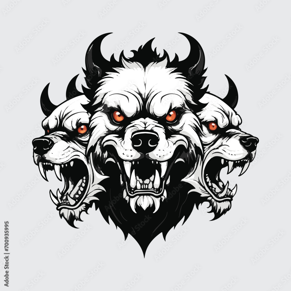 vector of mad cerberus dog. Stock Vector | Adobe Stock