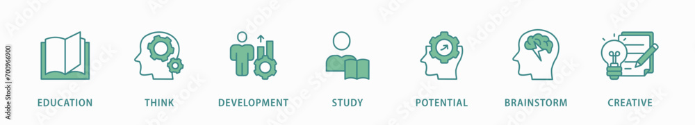 Knowledge transfer banner web icon vector illustration concept with ...