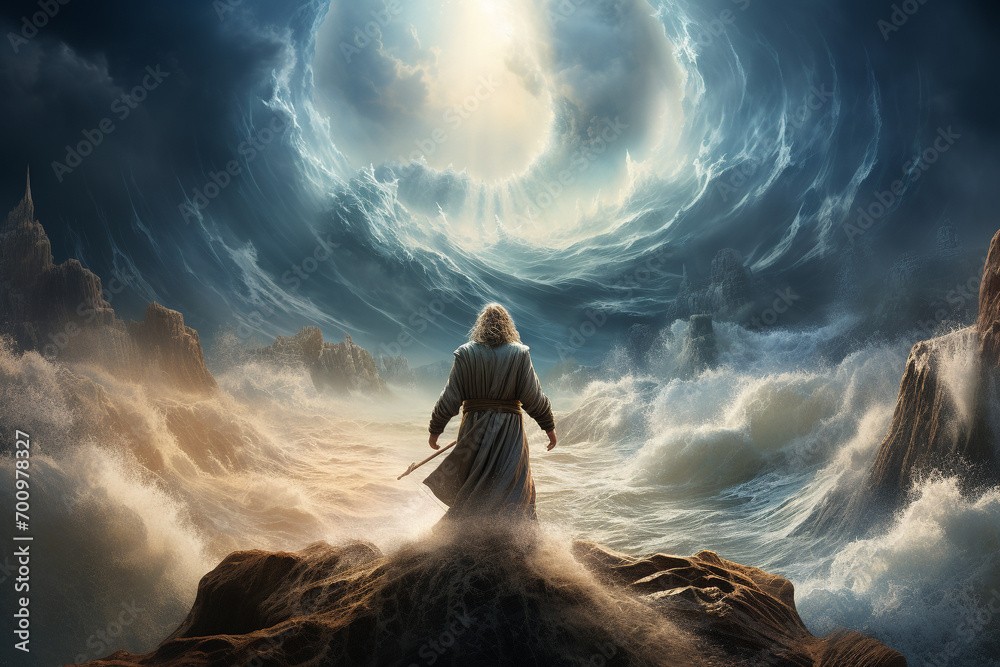 moses breeds the sea, biblical figure, leader and legislator of the ...