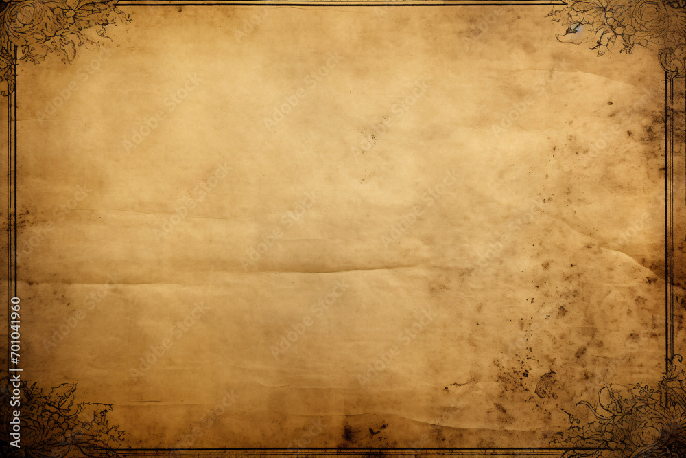 Aged paper texture with ornate border detail Stock Illustration | Adobe ...