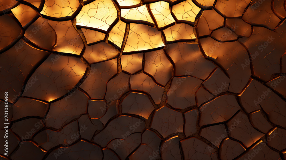 Cracked earth with metalic effect, desert soil during heatwave, heat ...