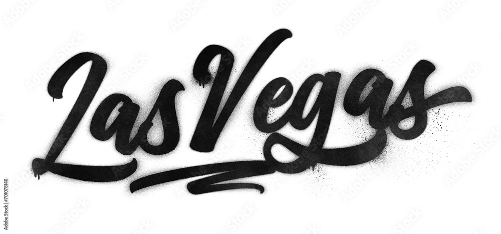 Las Vegas city name written in graffiti-style brush script lettering ...