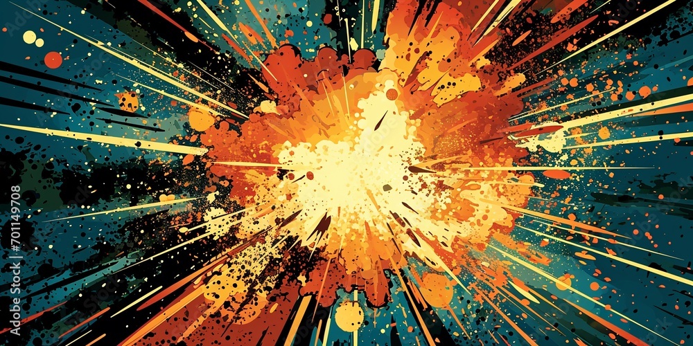 VIntage retro comics boom explosion crash bang cover book design with ...