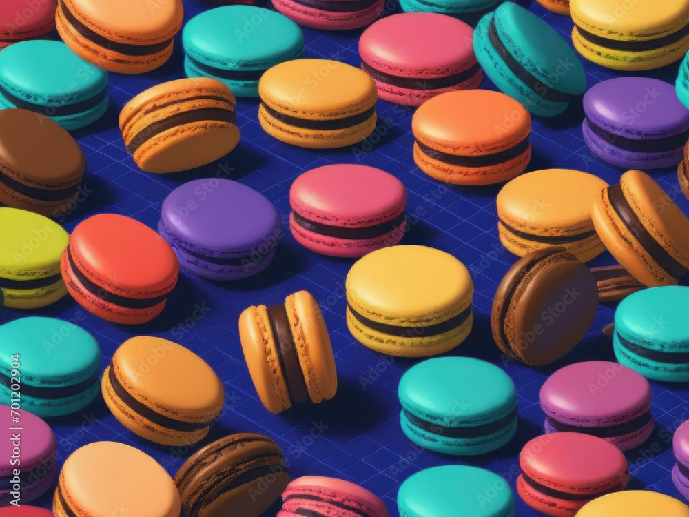 Stock-Foto „Saturated Pixel Art Macarons - Colorful and vibrant pixel ...