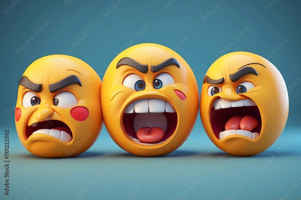 facial expresion emoticon. Angry face, annoyed face Emoji. The cute ...