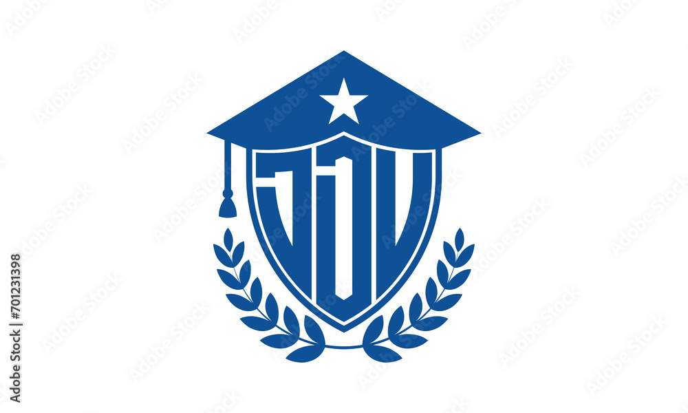 DDU three letter iconic academic logo design vector template. monogram ...