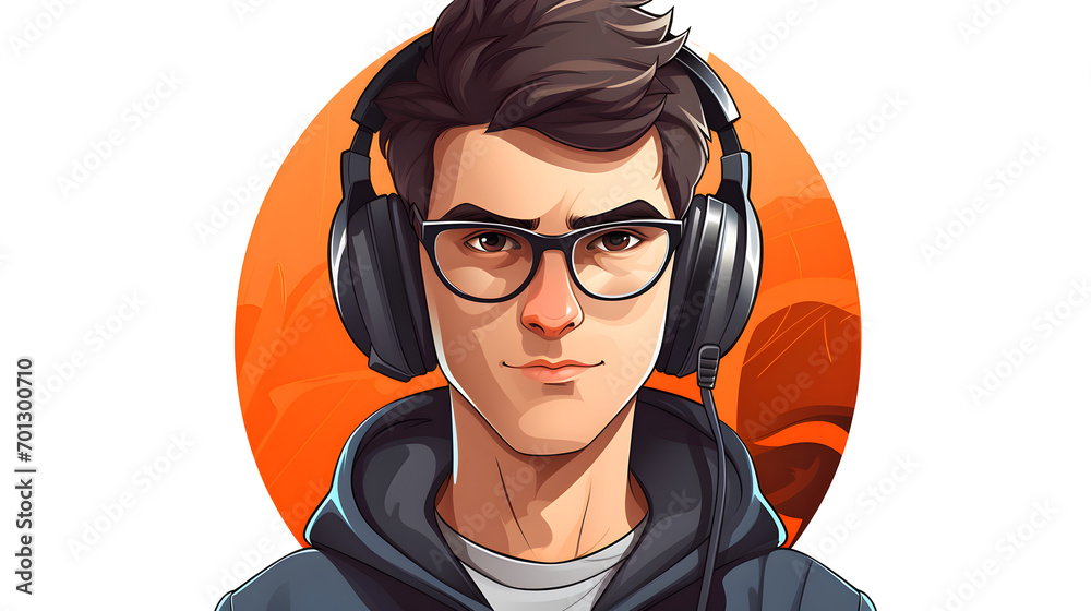Gaming Man with Headphones Image, Transparent Gamer Logo, PNG Format ...