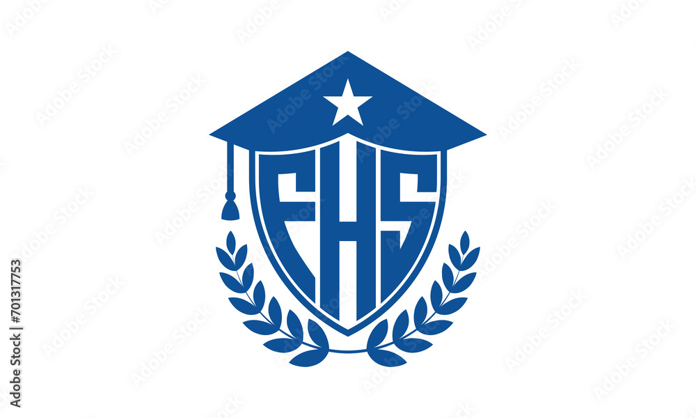 FHS three letter iconic academic logo design vector template. monogram ...