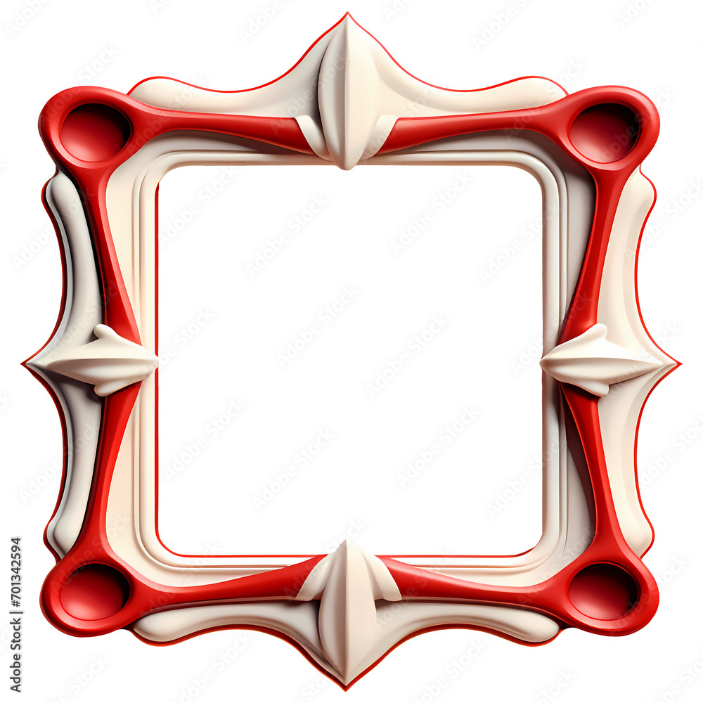 Red and white border frame illustration, transparent ornament border ...