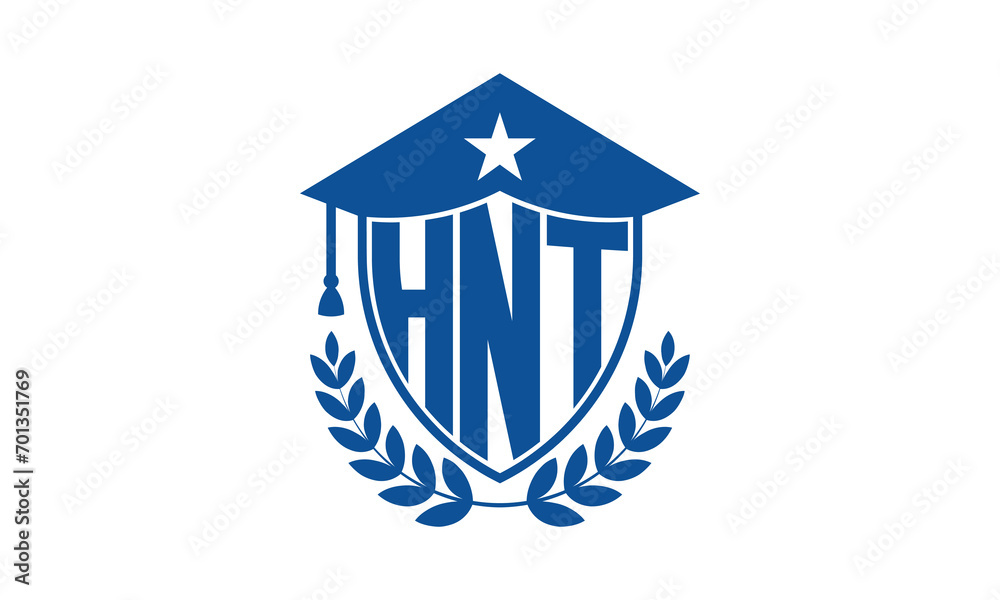 HNT three letter iconic academic logo design vector template. monogram ...