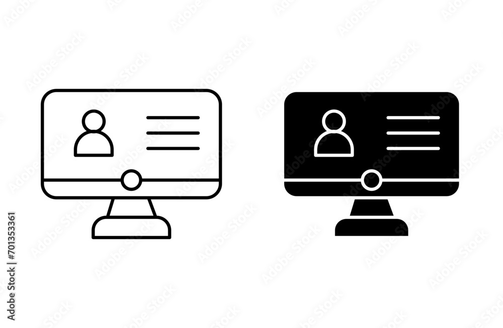 hr software outline icon collection or set. human resource staff ...
