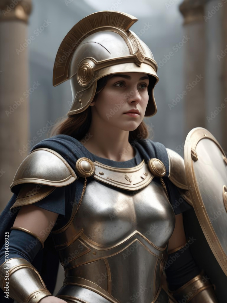 Athena - Ultra-realistic 8K render of the goddess with a helmet and ...