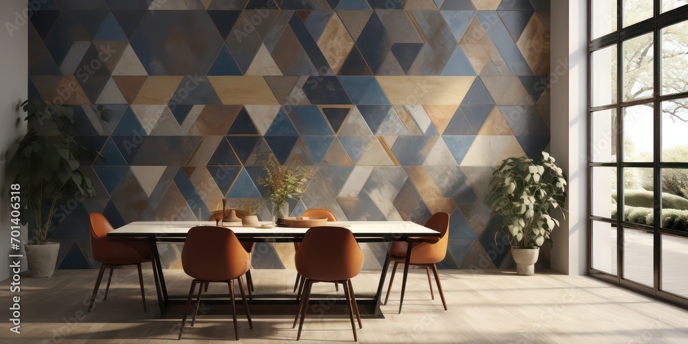 Geometric featuring an intricate tile wall edging pattern. It draws ...
