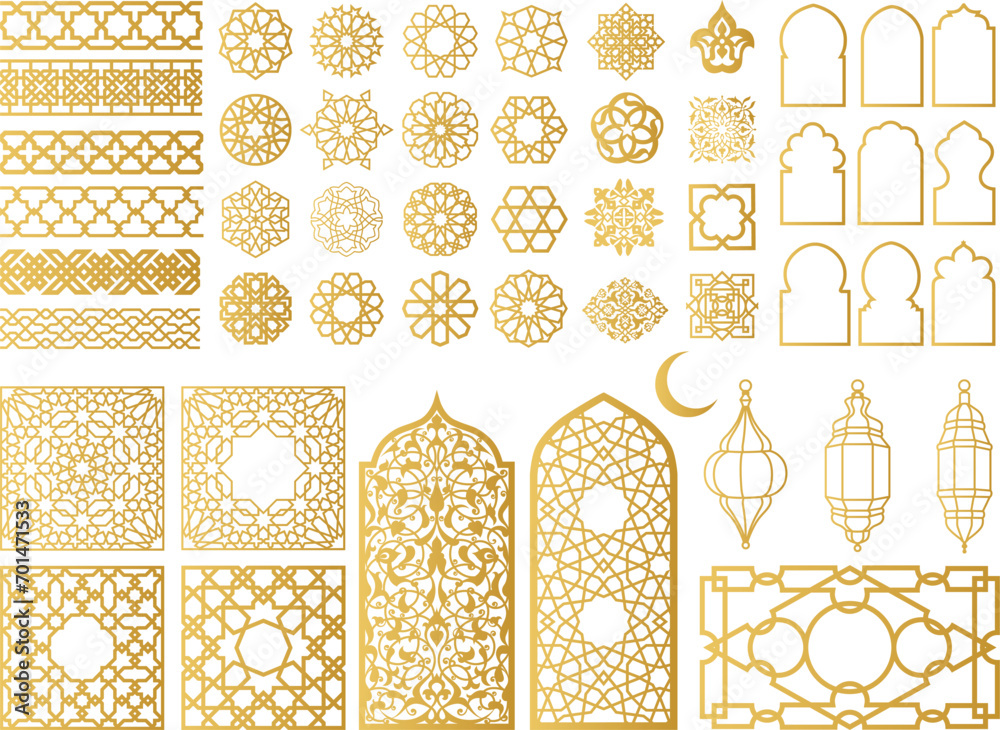 Arabic Oriental Vector Elements. Arabian Ornament. Digital Clipart ...