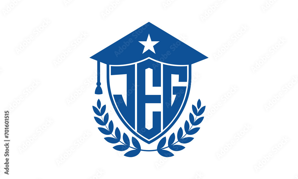 Image vectorielle Stock JEG three letter iconic academic logo design ...