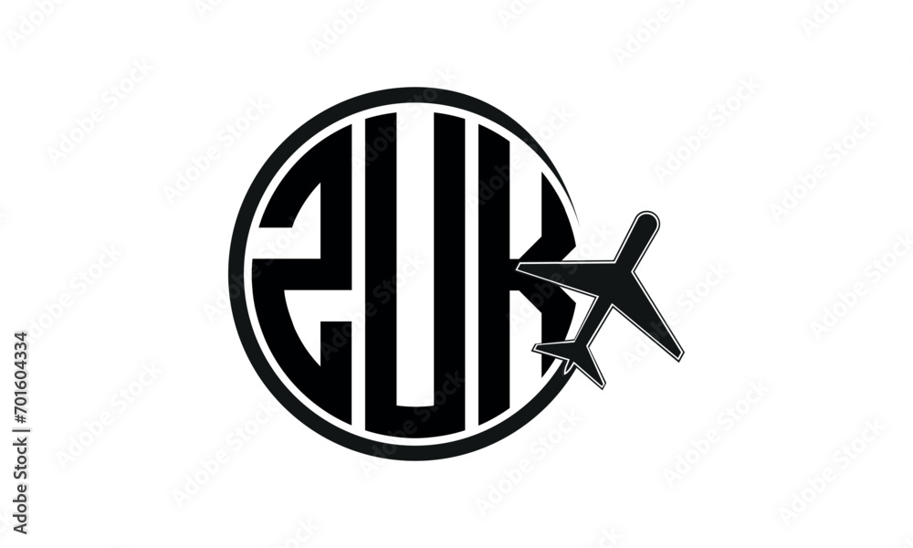 Stock-Vektorgrafik „ZUK three initial letter circle tour & travel ...