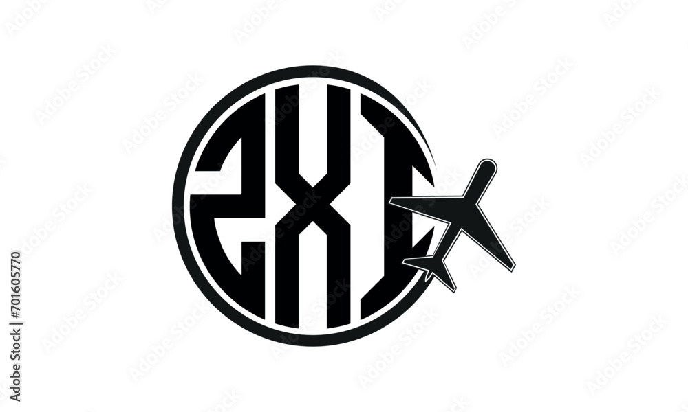 ZXI three initial letter circle tour & travel agency logo design vector ...