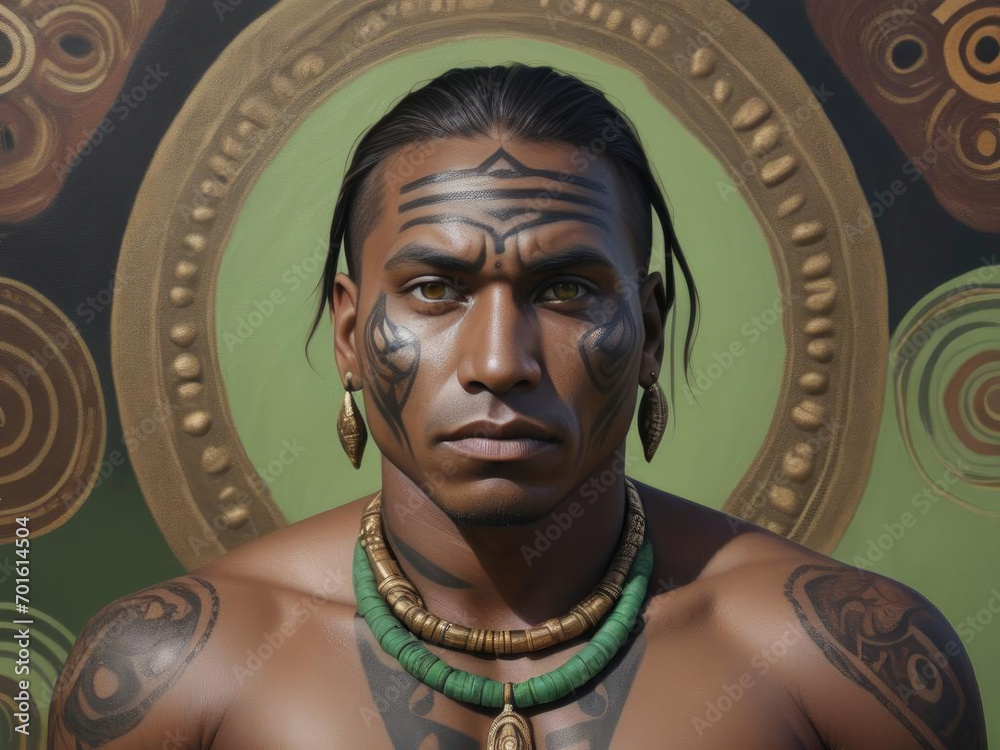 Surreal Portrait of Short Voluptuous Black Native American Man with ...