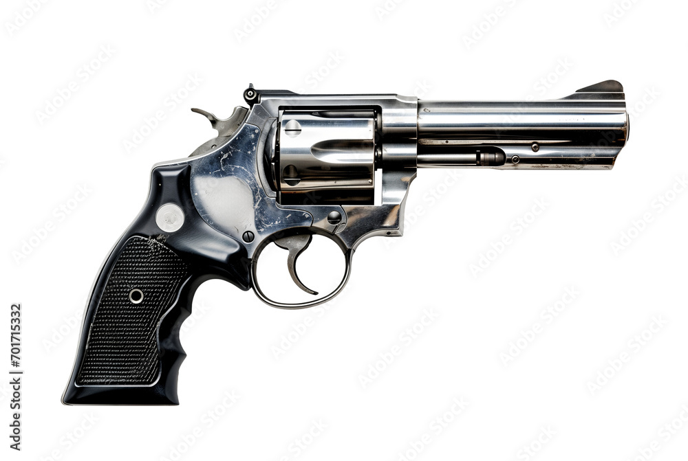 Generic black revolver gun png, isolated on white or transparent ...