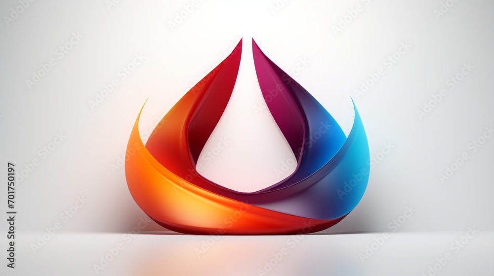 3d logo illustration in modern gradient style. geometric 3d gradient ...
