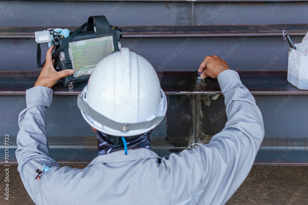 Inspectors are Inspection defects in Welded Steel H-beam add joints ...