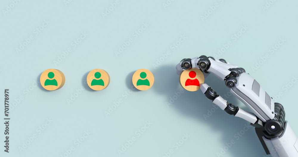 Business process management and automation concept with person moving ...