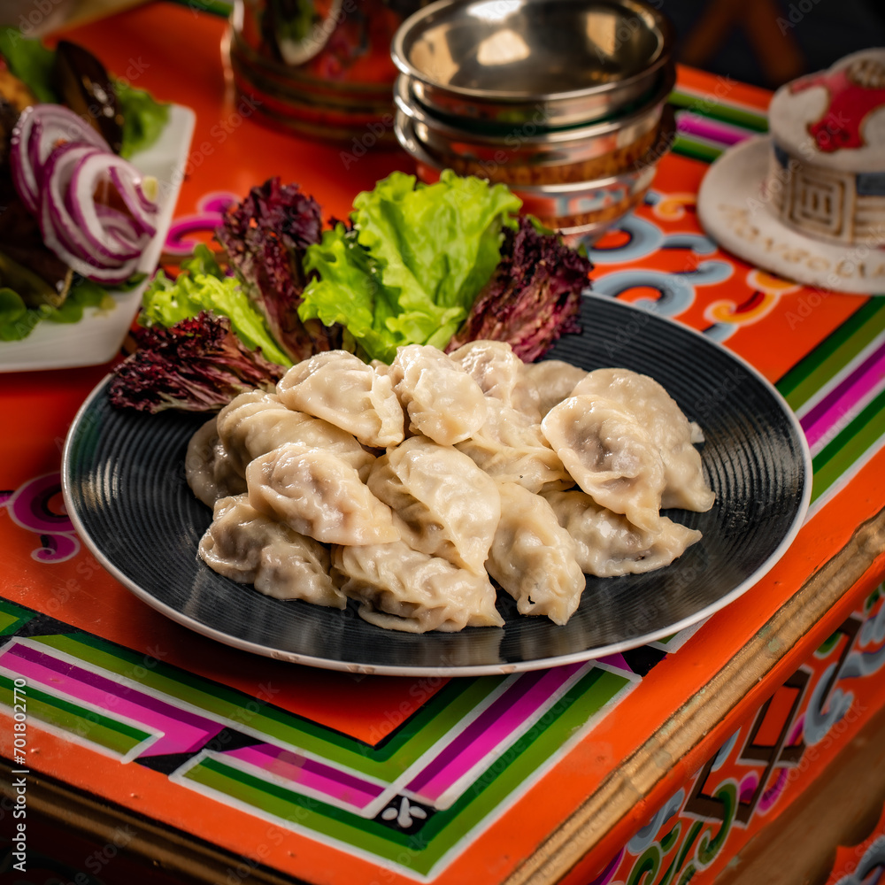 Tsagaan Sar table with Mongolian food, mongolian national food ...