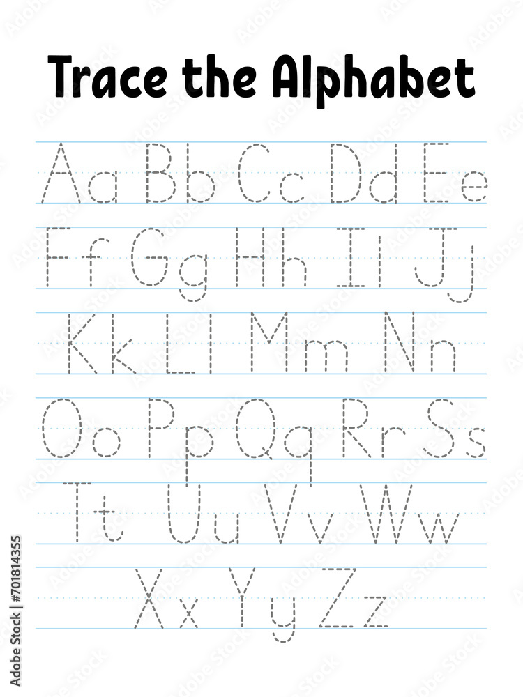 Writing letters. Tracing page. Practice sheet. Worksheet for kids ...
