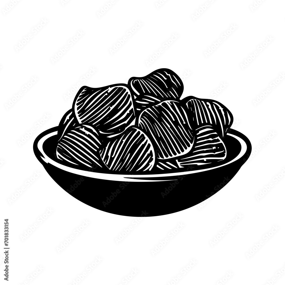 "An artistic and unique pictogram icon of potato chips, perfect for ...
