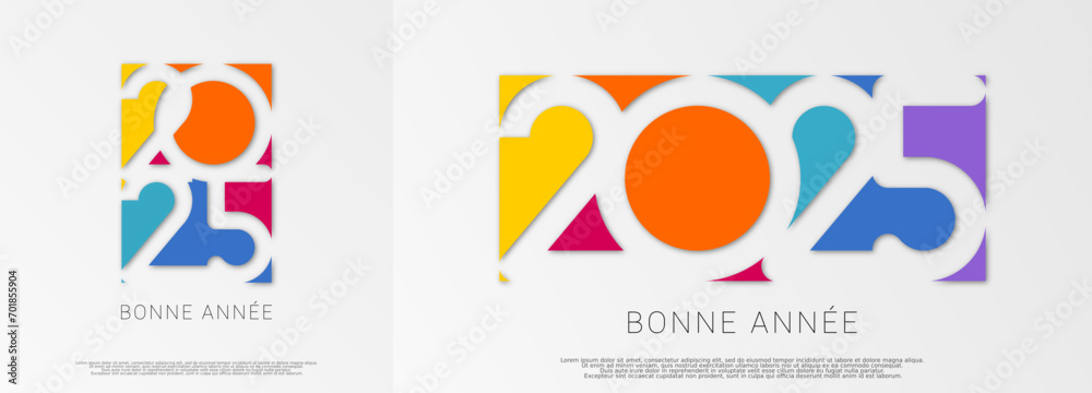 Bonne année - meilleurs vœux 2025 - vecteur pour affiche, bannière ...