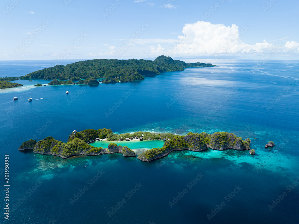 Rufas Island is fringed by beautiful coral reefs in Raja Ampat ...