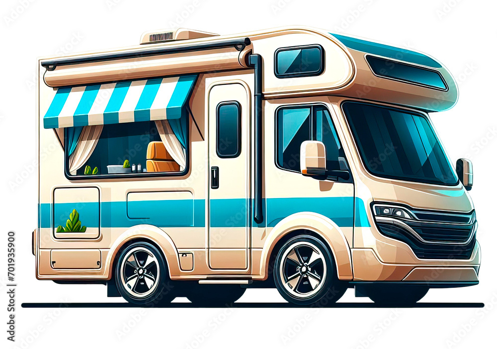 Camper Van isolated on transparent background. AI generative ...