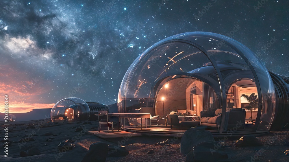 Imagining the first night under the stars in a dome house on Mars ...