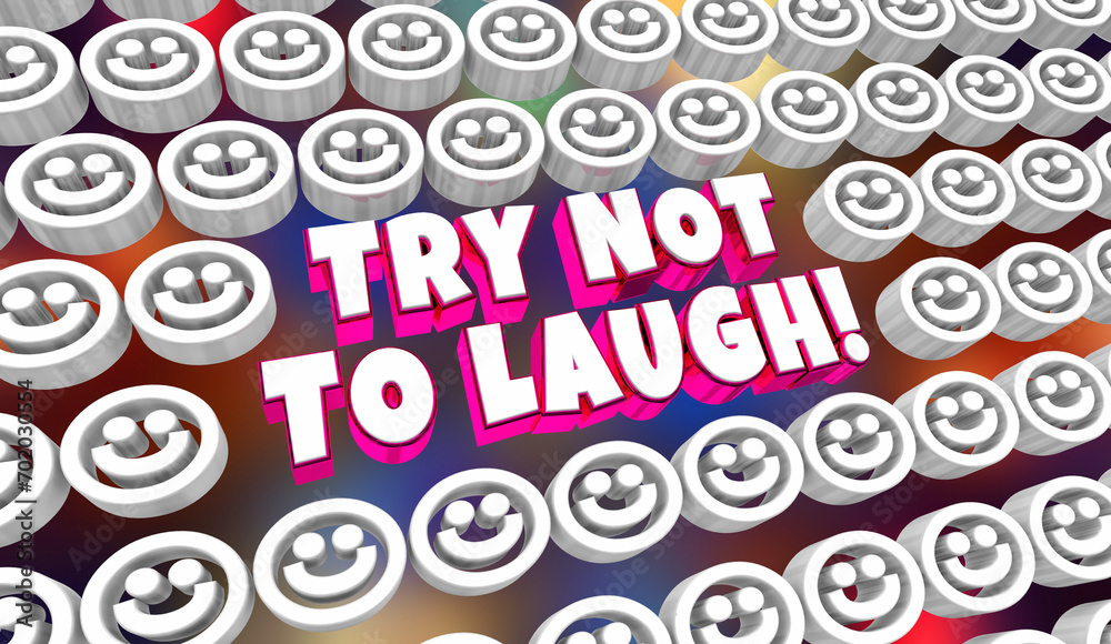 Try Not to Laugh Challenge Dare Funny Smiley Faces Game 3d Illustration ...
