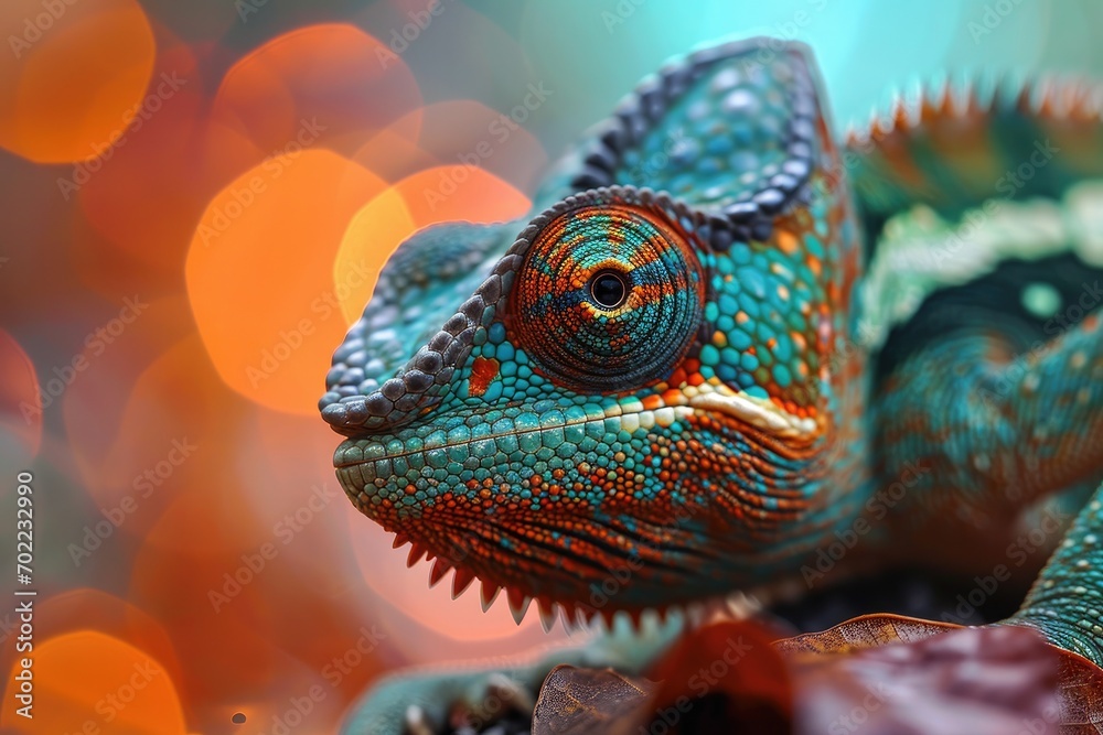 A mesmerizing glimpse into the intricate world of a scaled reptile, the ...