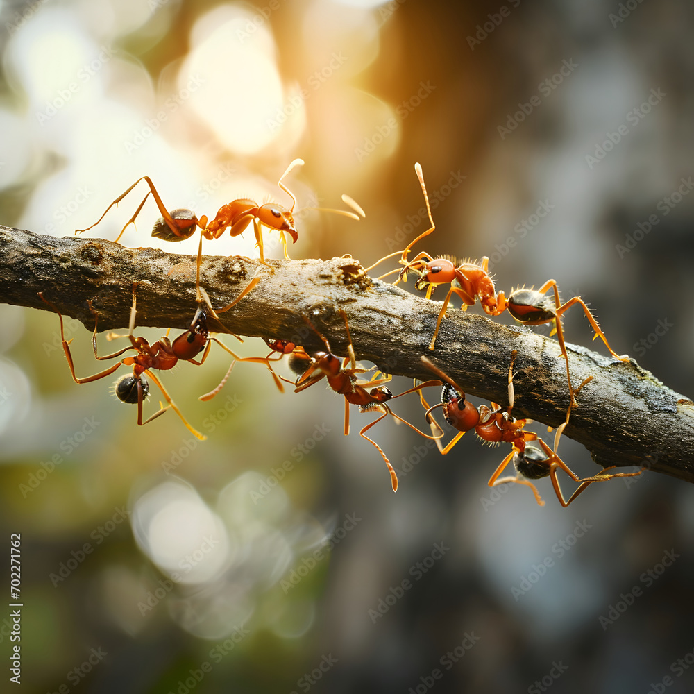 Ant action. Ants bridge unity team, cooperation, Concept team work ...