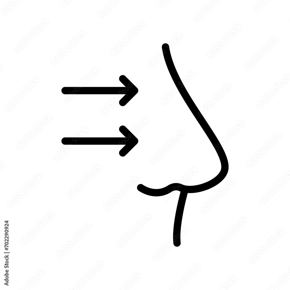 Nose linear icon. Thin line illustration. Contour symbol. Vector ...