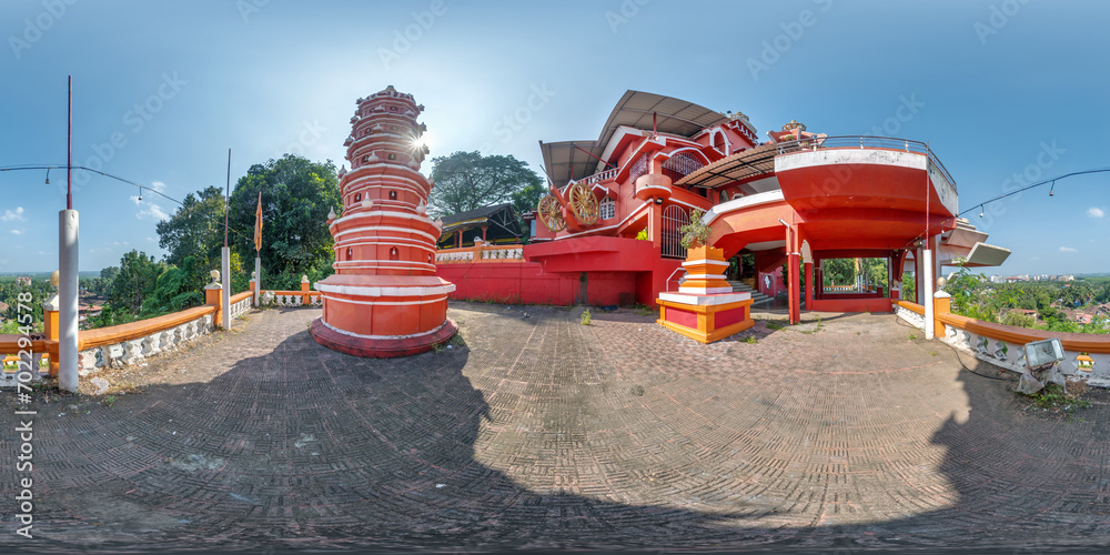full hdri 360 panorama near hindu maruti temple of ape goddess hanuman ...