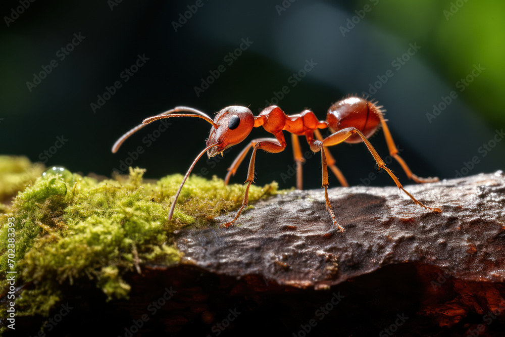 Stock-Foto „A photograph of a leafcutter ant carrying a leaf fragment ...