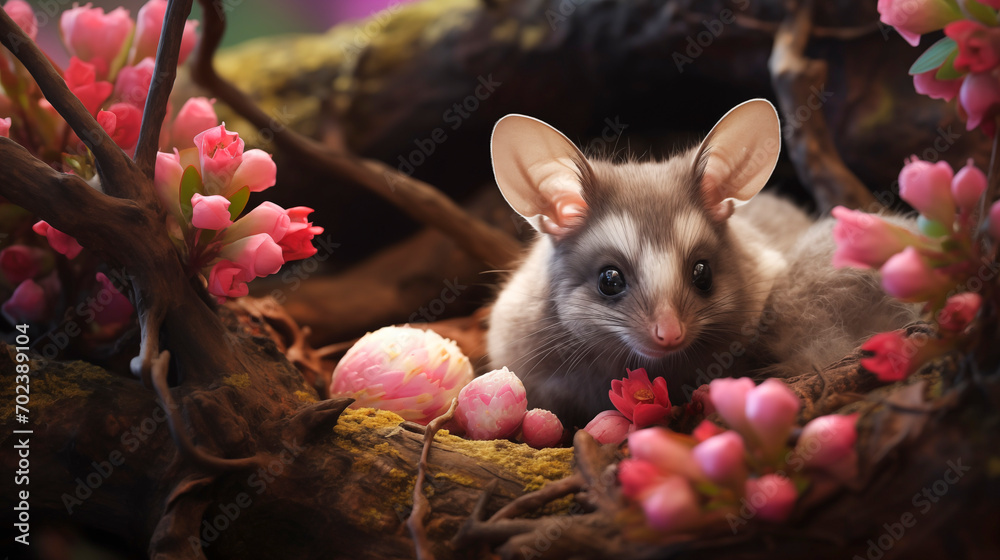 National Opossum Day, Brushtail Possum Or Trichosurus Vulpecula Sits In ...